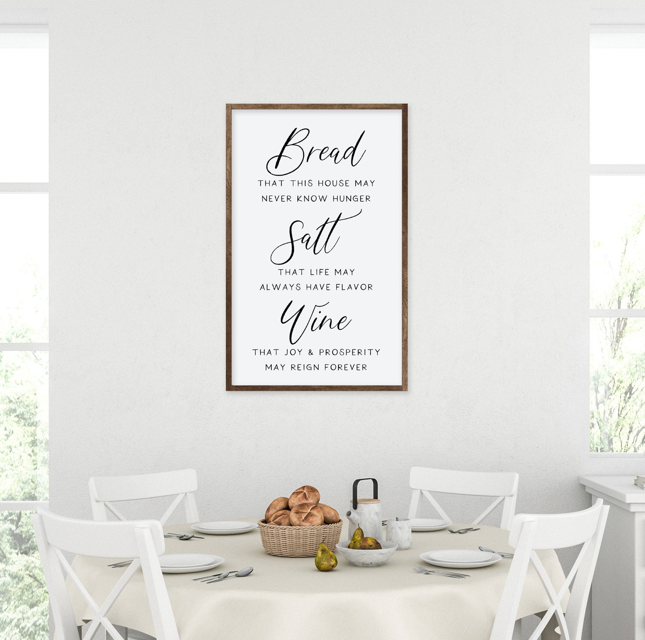 Bread Salt Wine Sign It's a Wonderful Life Quote Home | Etsy