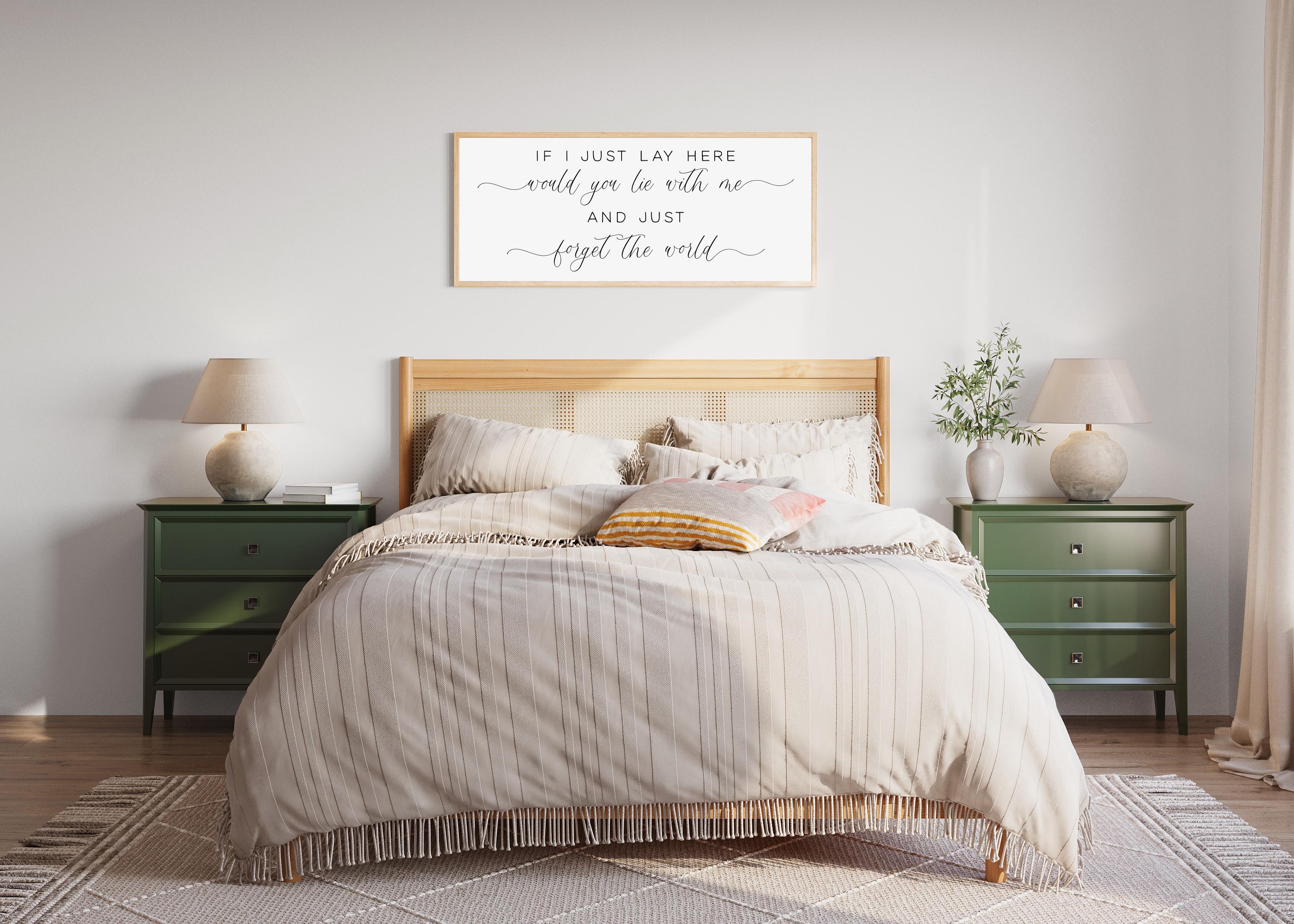 Master Bedroom Signs, Bedroom Decor, Over the Bed Wall Decor, If I Lay ...