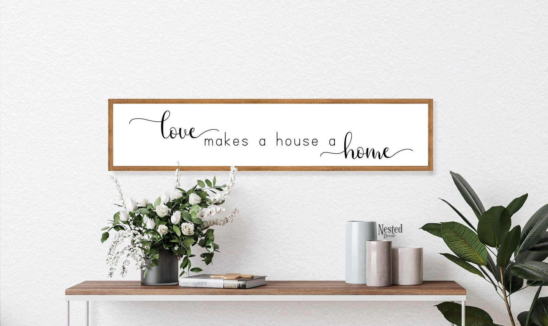 Love Makes a House a Home Sign Wood Signs Home Sign Above - Etsy