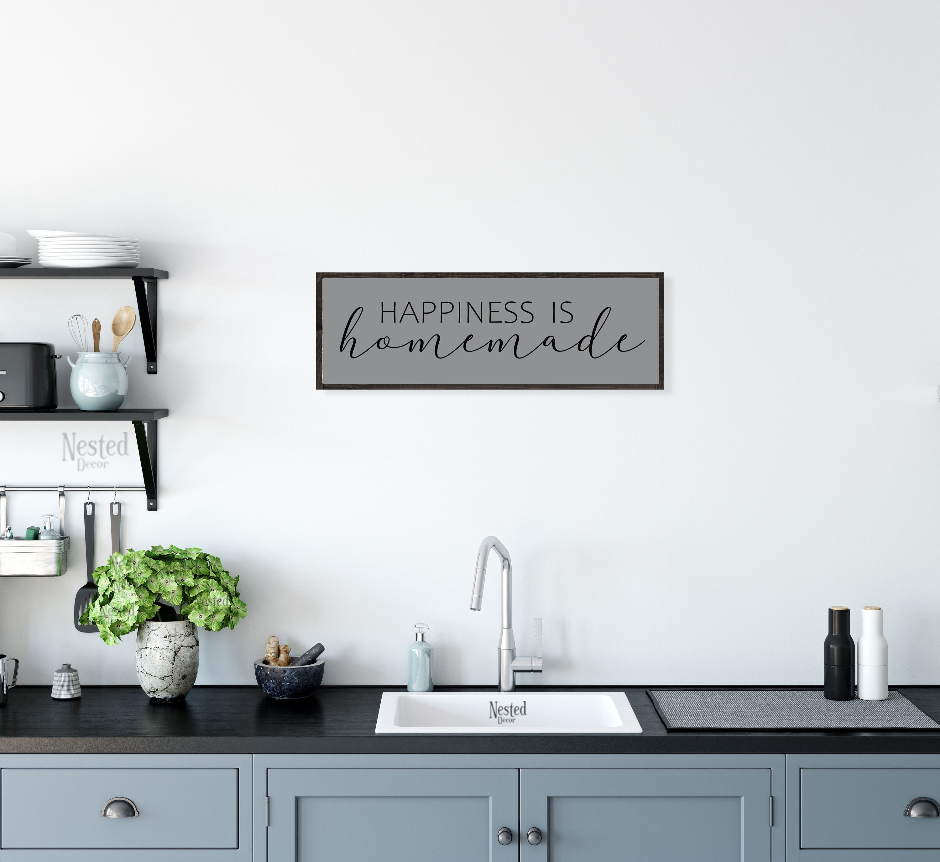 Kitchen Signs Kitchen Wall Decor Happiness is Homemade - Etsy