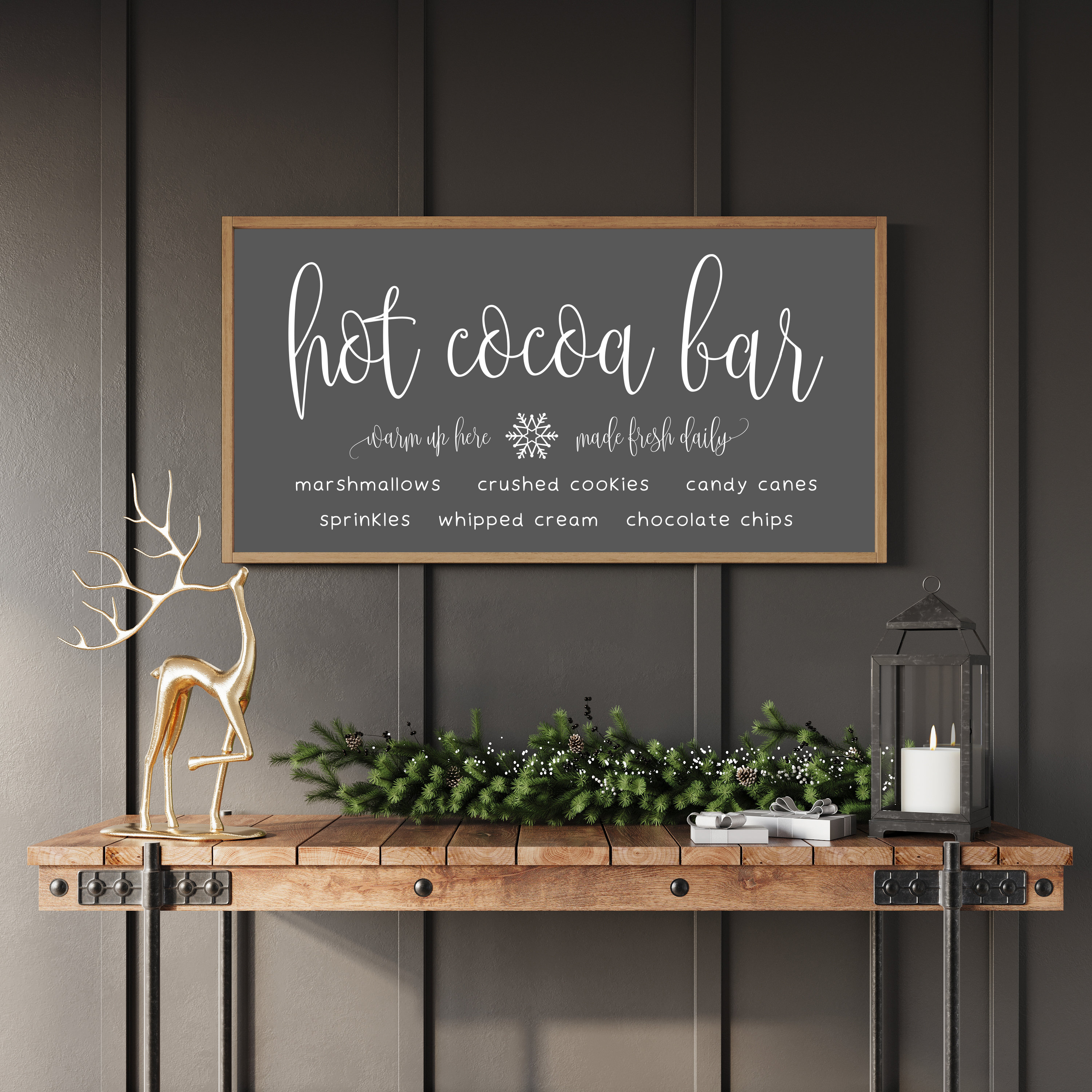 Hot Cocoa Sign-coffee Bar Signs-christmas Decor-winter Decor-hot Cocoa ...