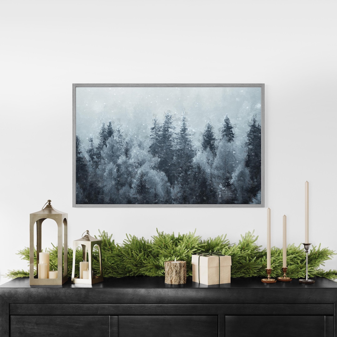 Winter Wall Art, Framed Winter Forest Landscape, Large Framed Wall Art ...