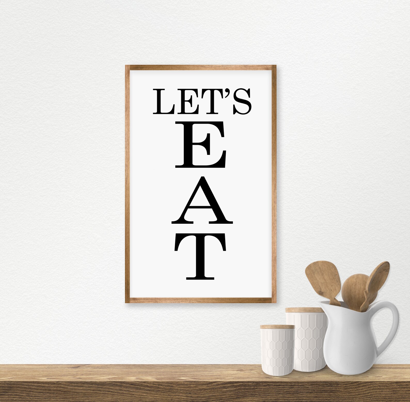 Kitchen Decor Kitchen Signs Wall Decor Let's Eat Wood - Etsy