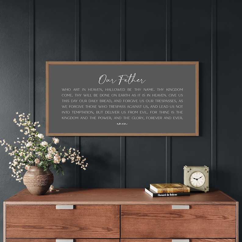Our Father Prayer Sign, Christian Wall Art, Religious Sign, the Lords ...
