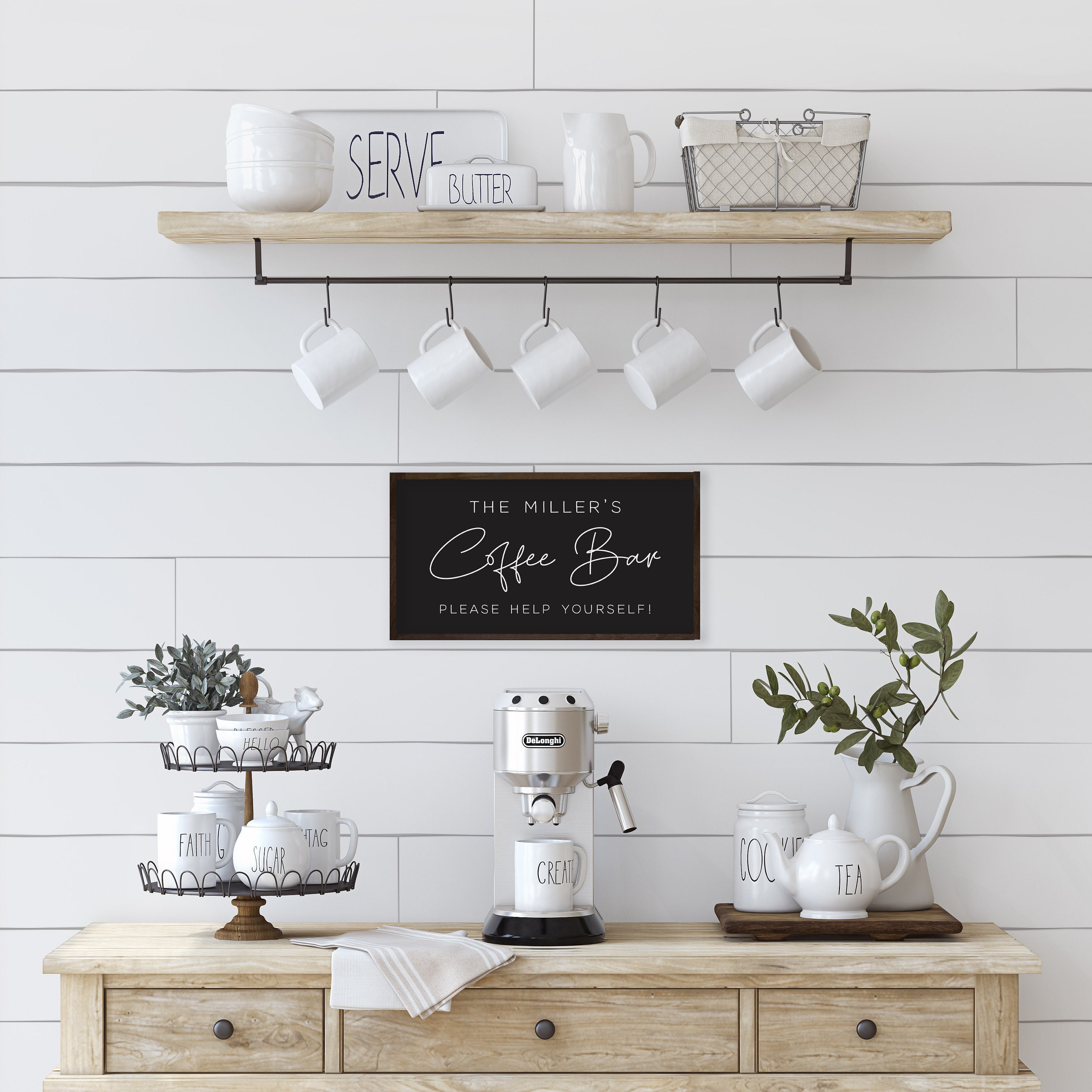 Personalized Coffee Bar Sign Custom Coffee Station Wood - Etsy