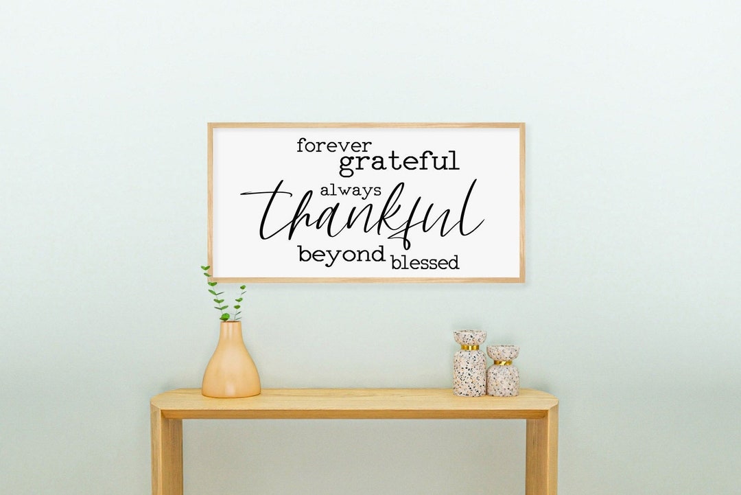 Farmhouse Wall Decor Grateful Wood Sign Wood Wall Art Living Room Wall ...