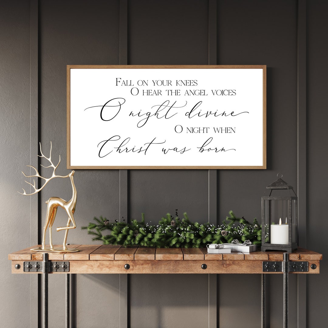 O Holy Night Sign, Christmas Signs, Nativity Religious Christmas Wall ...