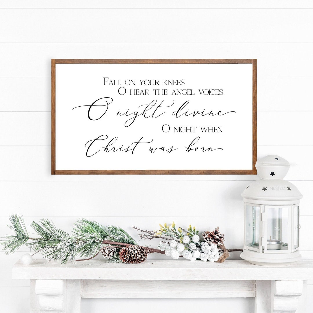 O Holy Night Sign, Christmas Signs, Nativity Religious Christmas Wall ...