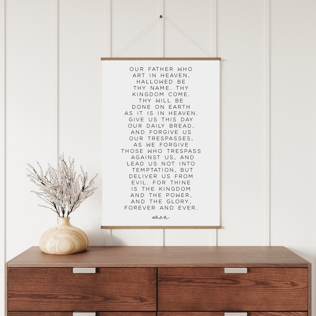 Our Father Prayer Sign, Bible Verse Wall Decor, Kids Prayer Wall Art ...