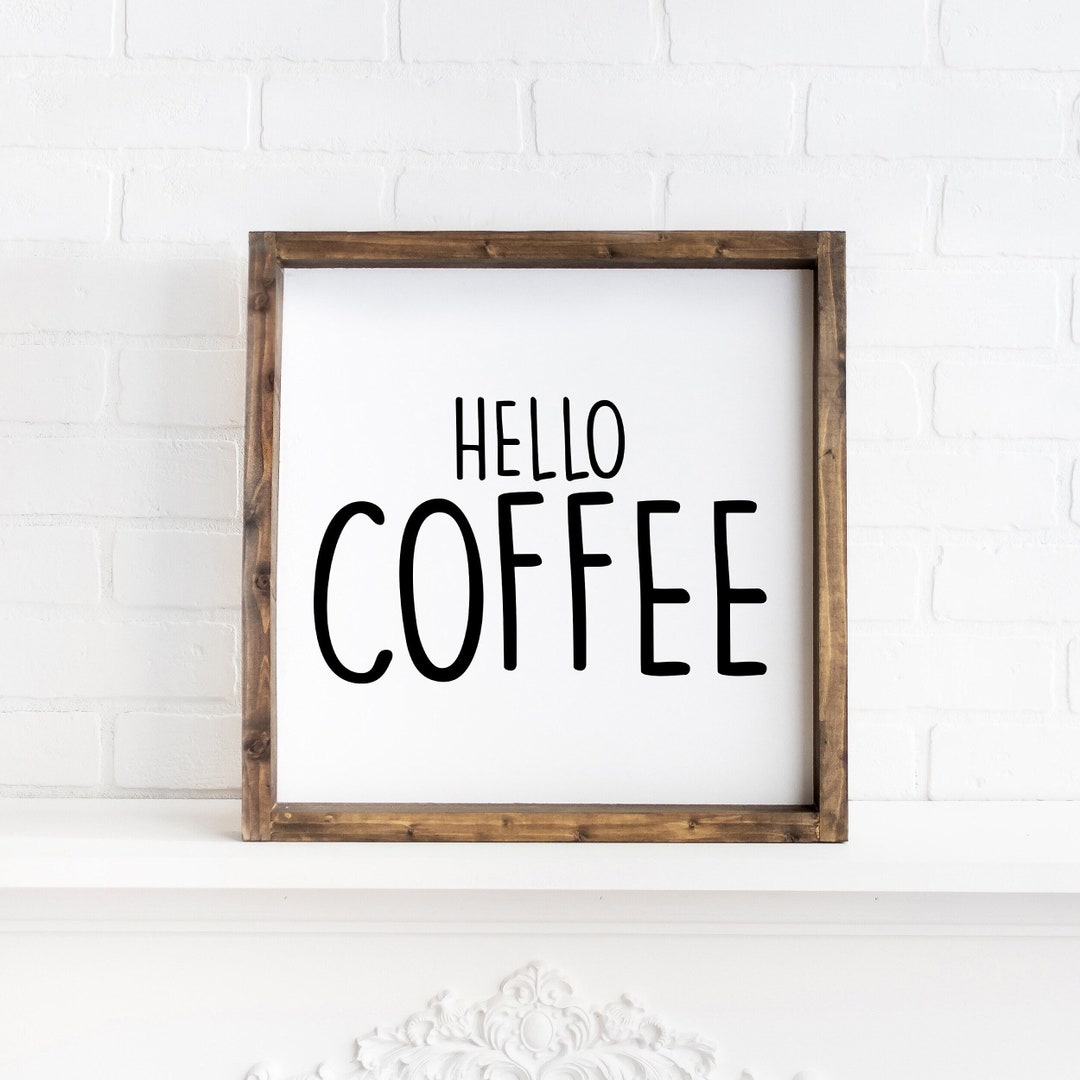Coffee Sign | Farmhouse Kitchen Decor | Coffee Wall Art | Wood Framed ...