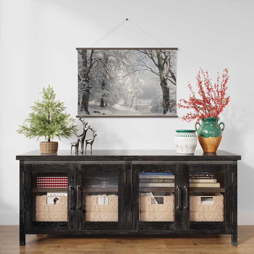 Large Wall Art, Winter Landscape Art With Snowy Trees, Canvas Wall Art ...