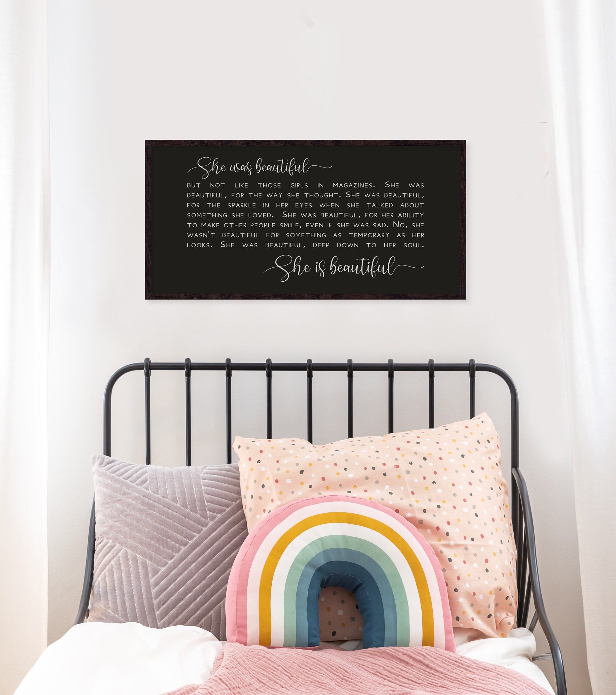 Girls Bedroom Wall Decor She Was Beautiful Sign F. Scott - Etsy