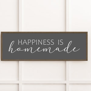 Happiness is Homemade Wood Sign | Farmhouse Kitchen | Kitchen Wall Art ...