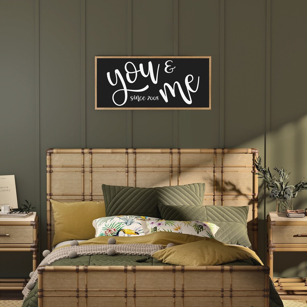 You and Me Sign | Established Date | Master Bedroom Wall Decor | Master ...