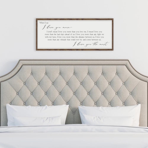 Master Bedroom Wall Decor Over The Bed Love You More Love You Etsy