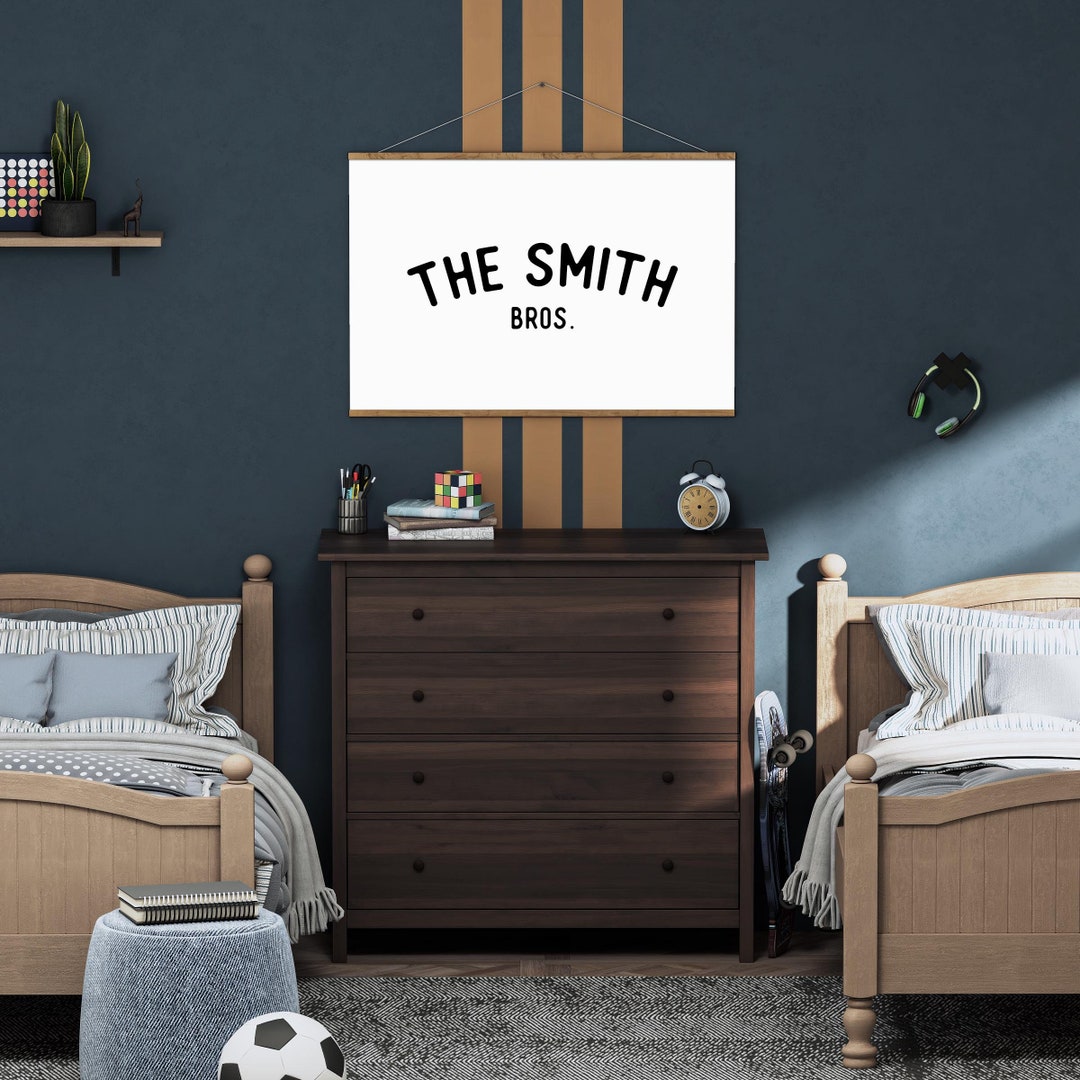 Custom Brothers Last Name Sign, Baby Name Sign for Twins, Kids Room ...