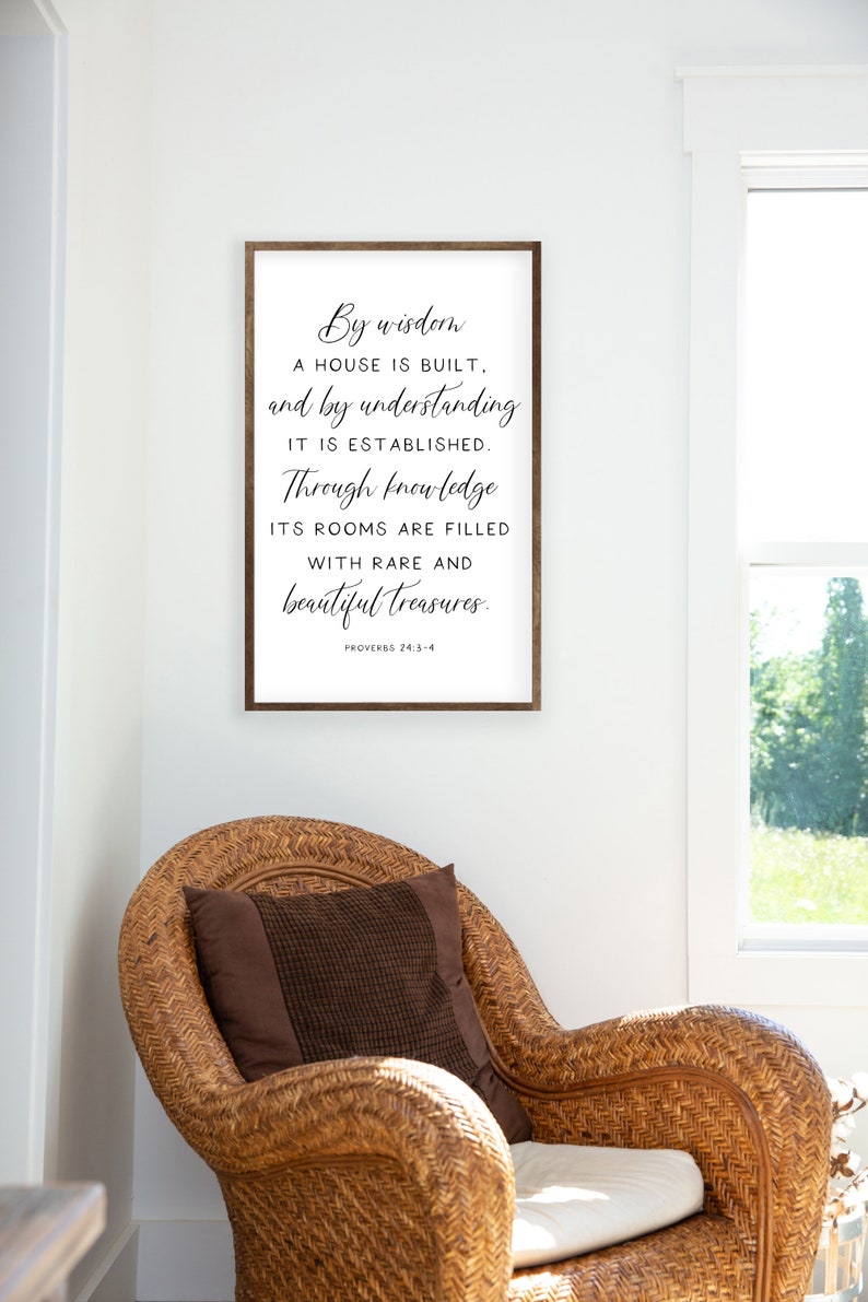 By Wisdom A House is Built Sign Proverbs 24:3-4 Scripture - Etsy