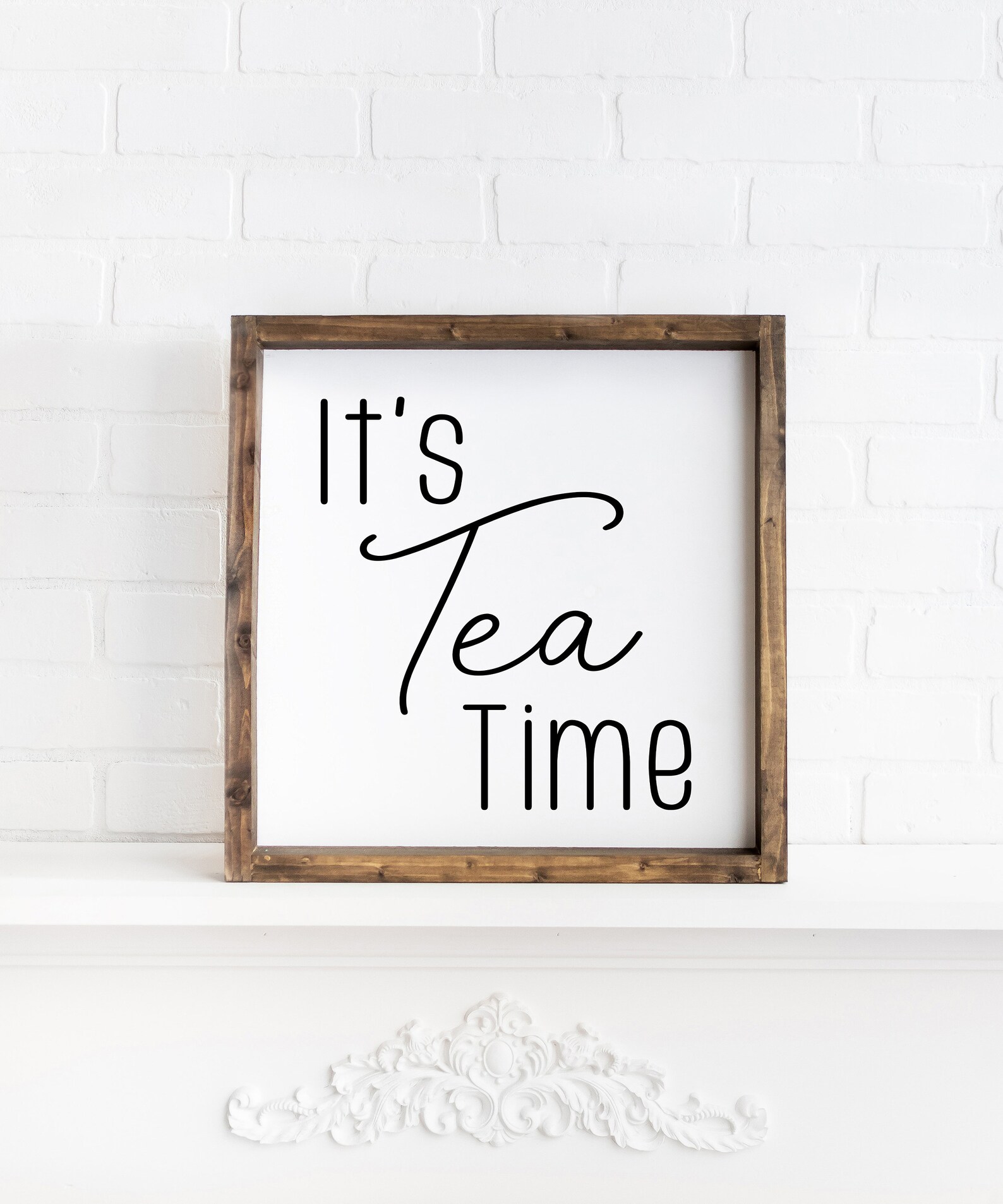 Tea Gift Tea Sign Kitchen Wall Decor Wood Framed Sign - Etsy