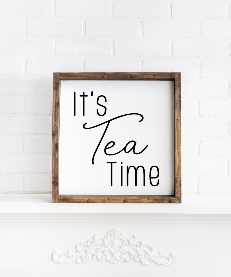 Tea Gift Tea Sign Kitchen Wall Decor Wood Framed Sign - Etsy
