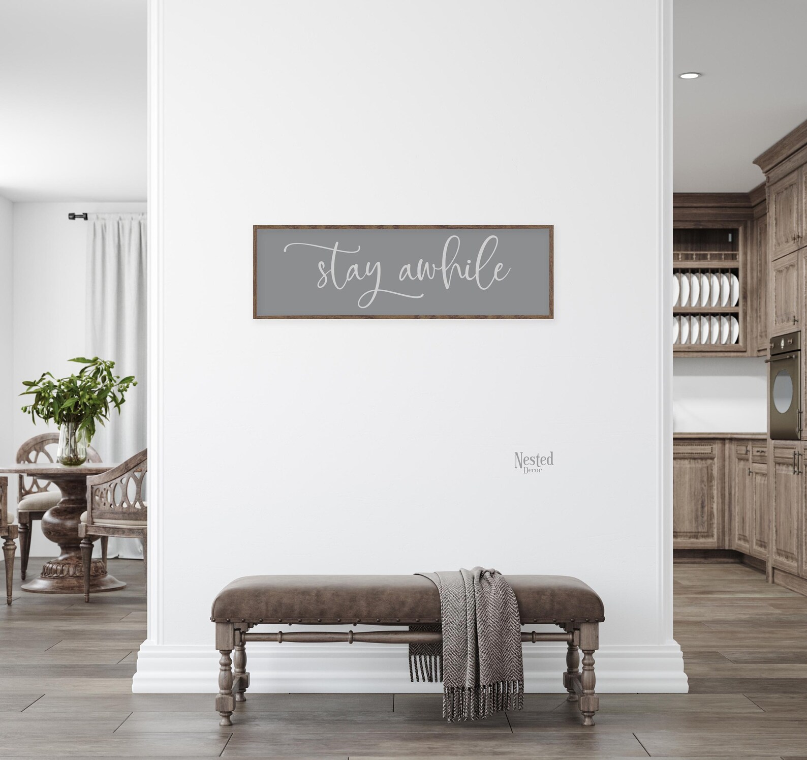 Stay Awhile Sign Stay Awhile Wood Sign Living Room Wall - Etsy