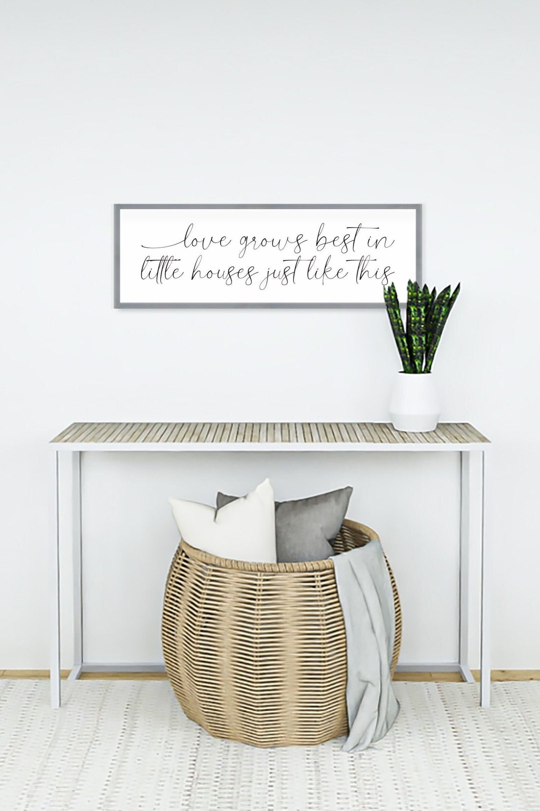 Love Grows Best in Little Houses Sign, Living Room Wall Decor ...