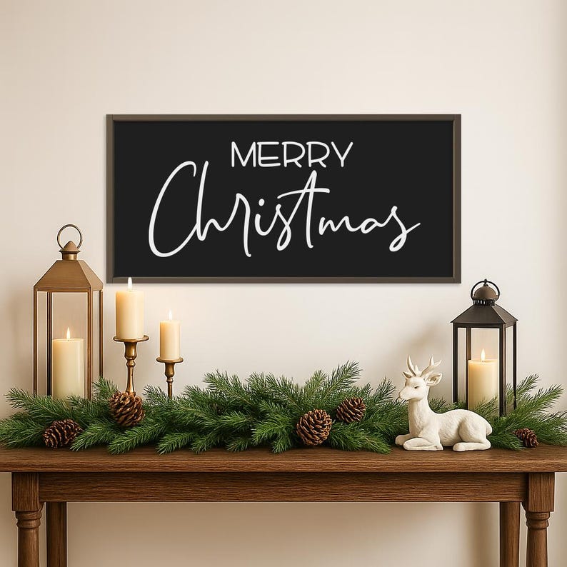 Merry Christmas Wood Sign | Christmas Wood Signs | Framed Wood Sign ...