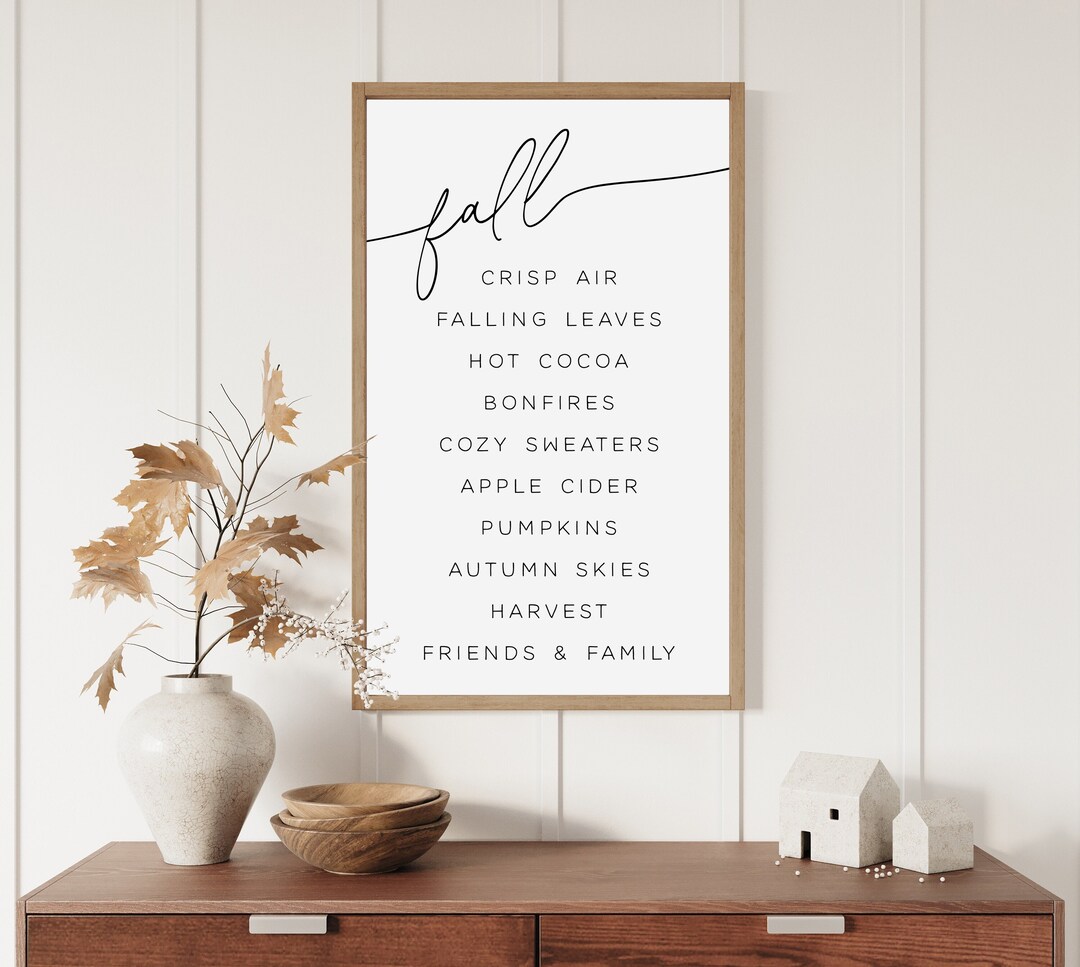 Fall Bucket List Sign, Fall Home Decor, Fall Sign, Fall Wall Decor ...