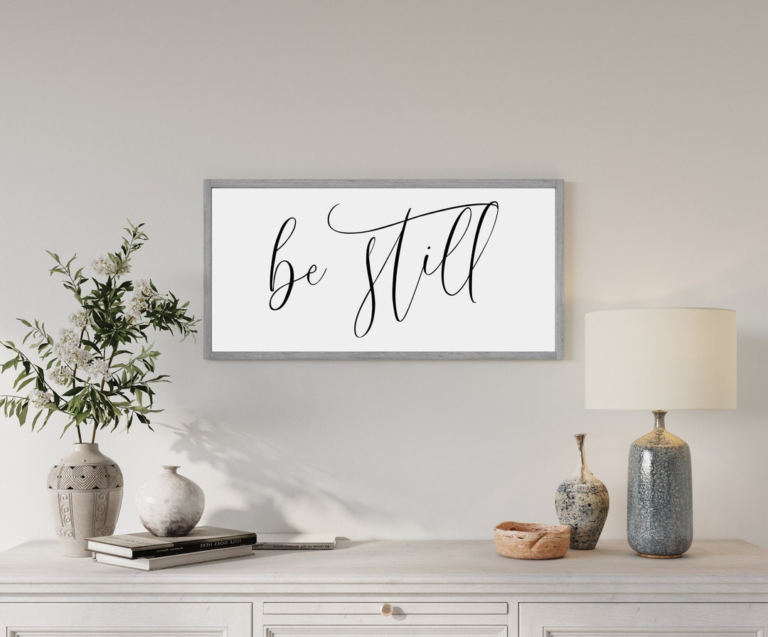Be Still, Bible Verse Wall Art, Scripture Sign, Wood Framed Sign, Psalm ...