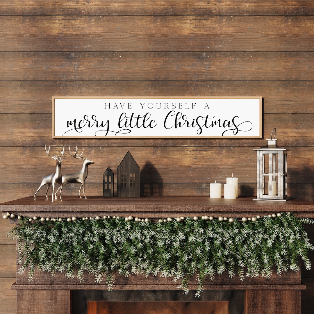 Christmas Sign, Christmas Wall Decor, Wood Framed Signs, Have Yourself ...