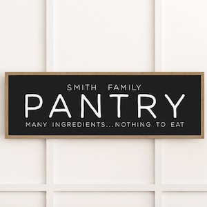 Pantry Sign, Personalized Pantry Sign, Kitchen Wall Decor, Custom Last ...