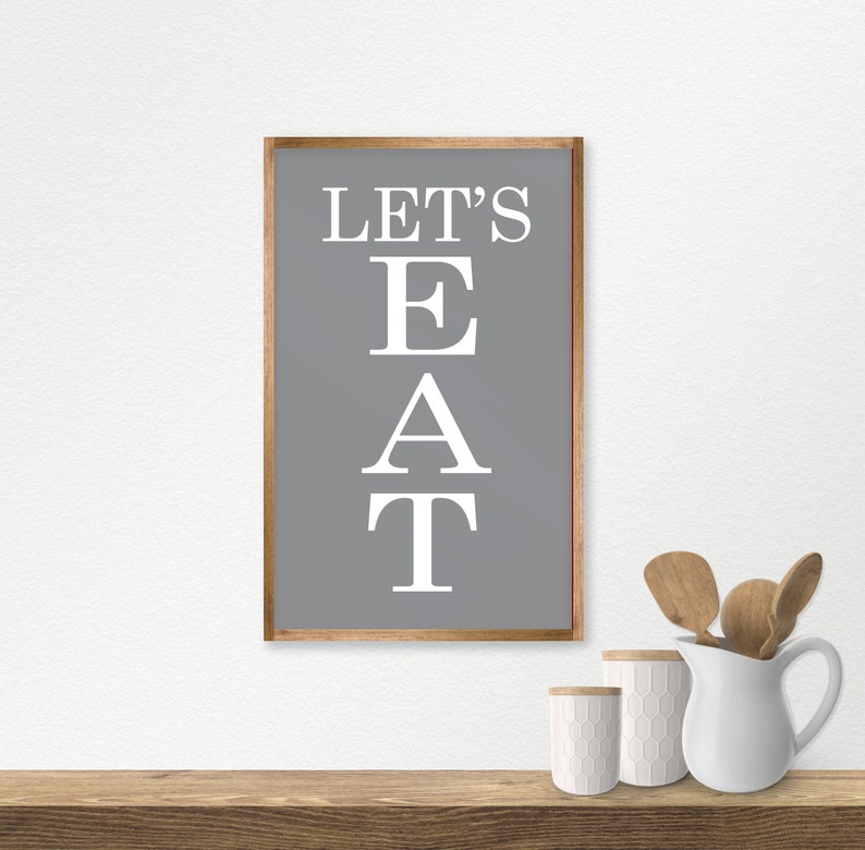 Kitchen Decor Kitchen Signs Wall Decor Let's Eat Wood - Etsy