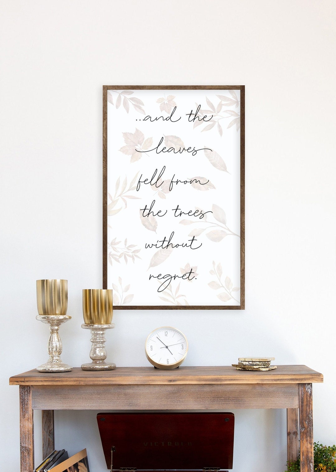 Fall Sign, Fall Decor With Leaves, Wood Framed Sign, Fall Wall Decor ...