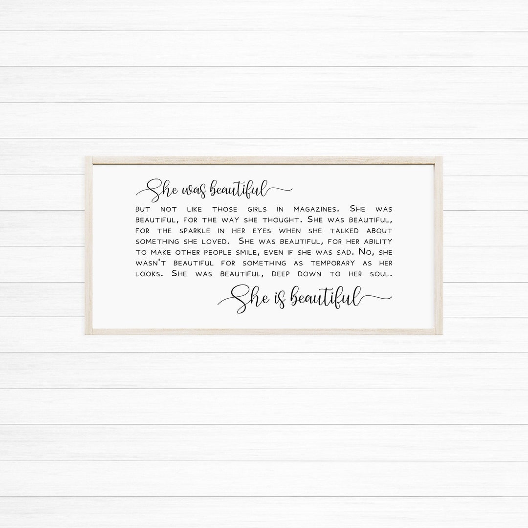 Girls Bedroom Wall Decor, She Was Beautiful Sign, F. Scott Fitzgerald ...
