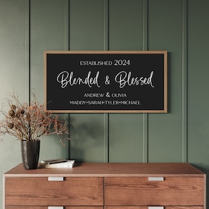The Perfect Blend Family Sign, Personalized Blended Family Name Signs ...