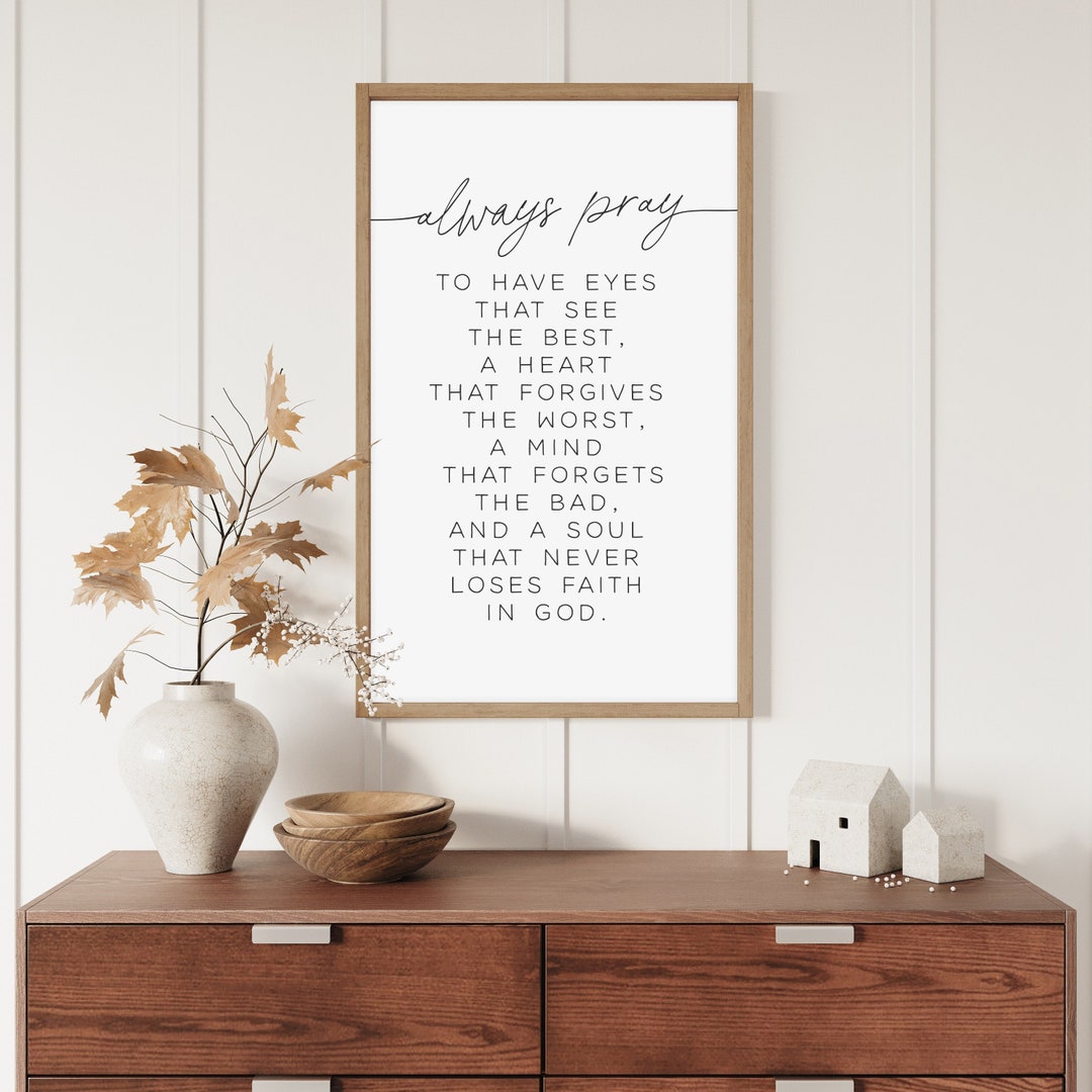 Always Pray Framed Wood Sign: Inspirational Christian Wall Art - Etsy