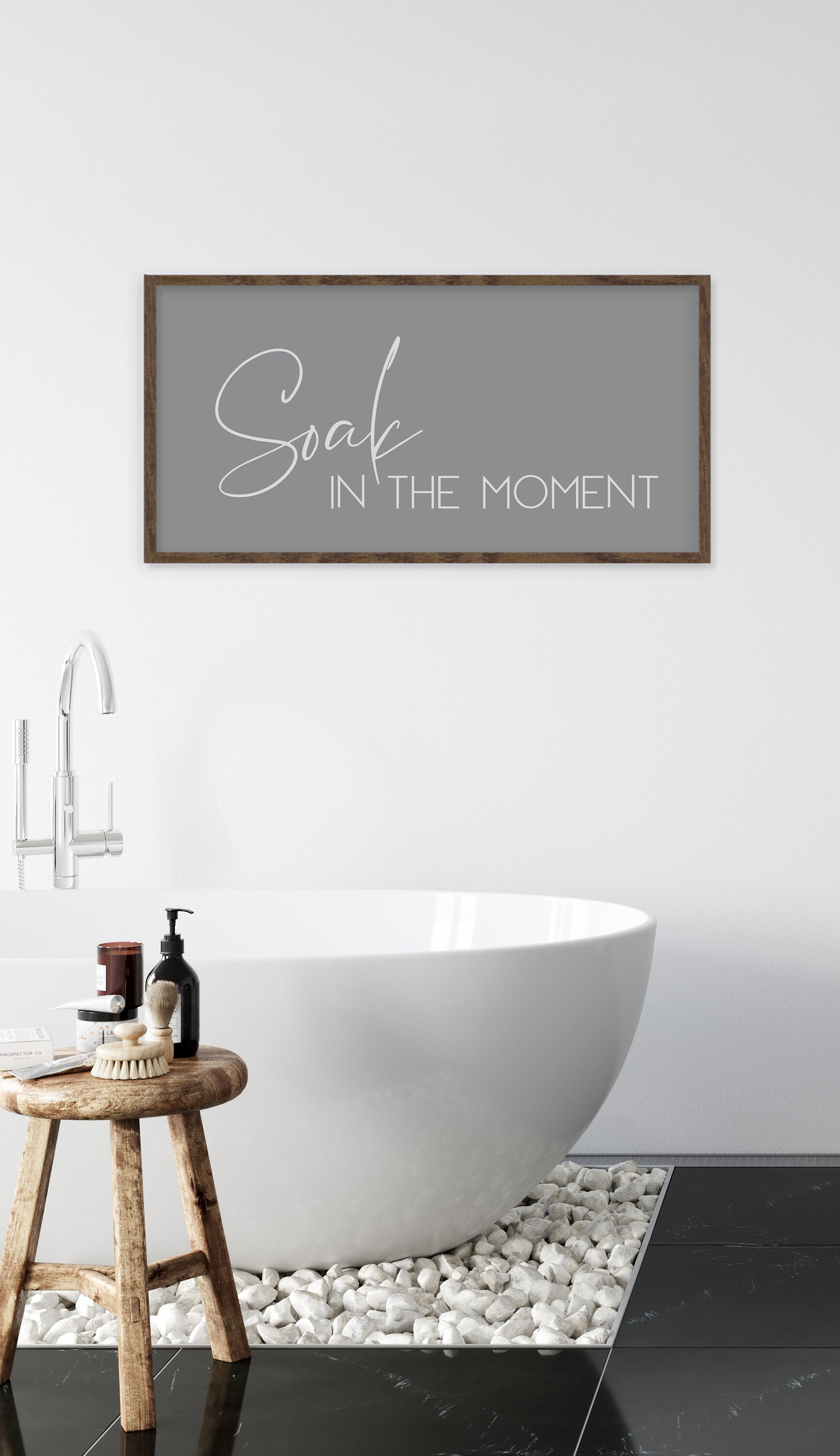 Soak in the Moment Sign Bathroom Wall Decor Modern Farmhouse - Etsy