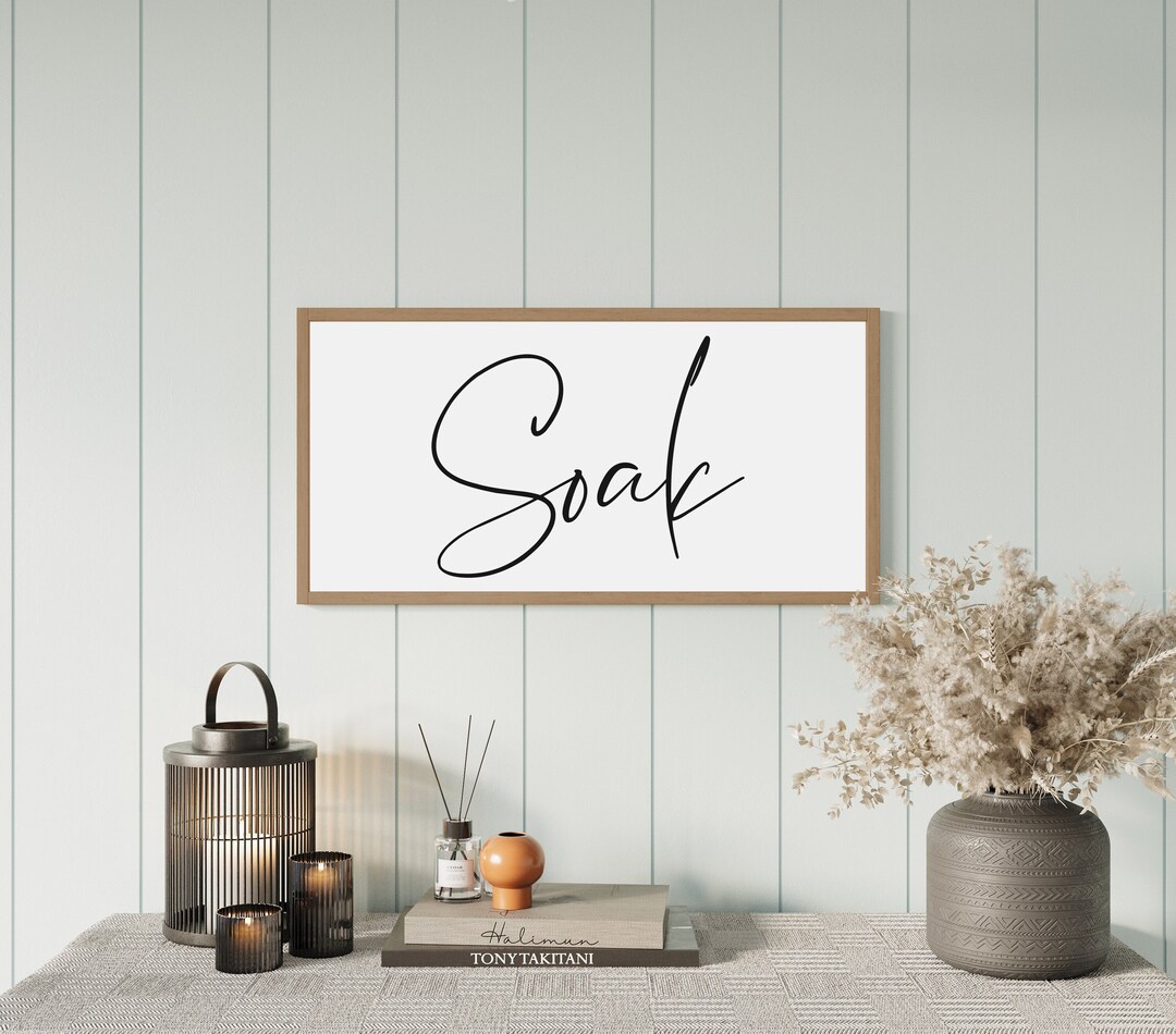 Bathroom Wall Decor-soak Bathroom Sign-farmhouse Bathroom-bathroom Wall ...