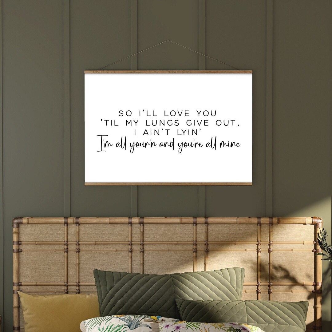 Bedroom Wall Decor Over the Bed Signs, so I'll Love You 'til My Lungs ...