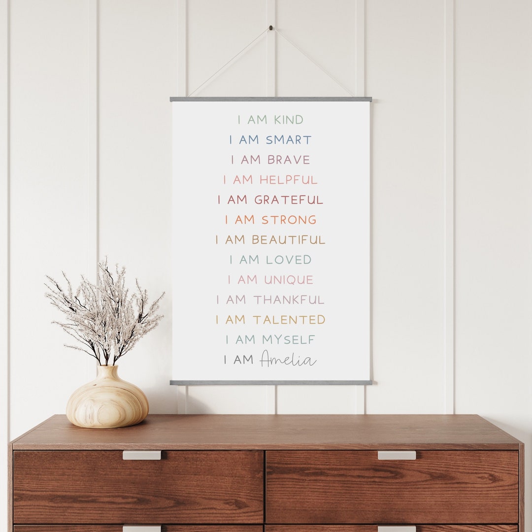 Personalized Affirmations Canvas Wall Hanging: Kids Room Decor - Etsy