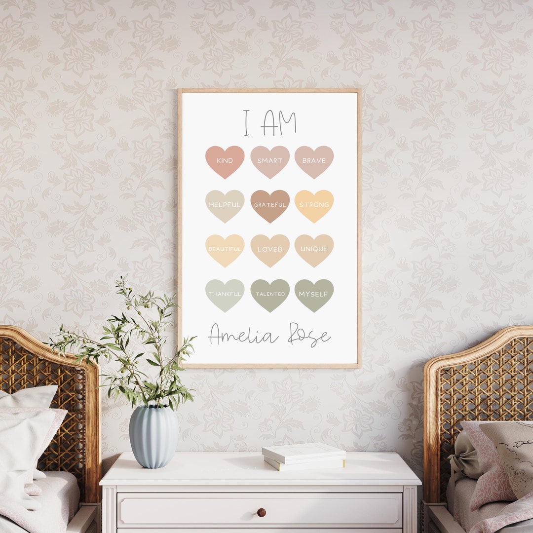 Affirmations Wall Art for Kid, I Am Affirmation Sign, Kids Room Wall ...