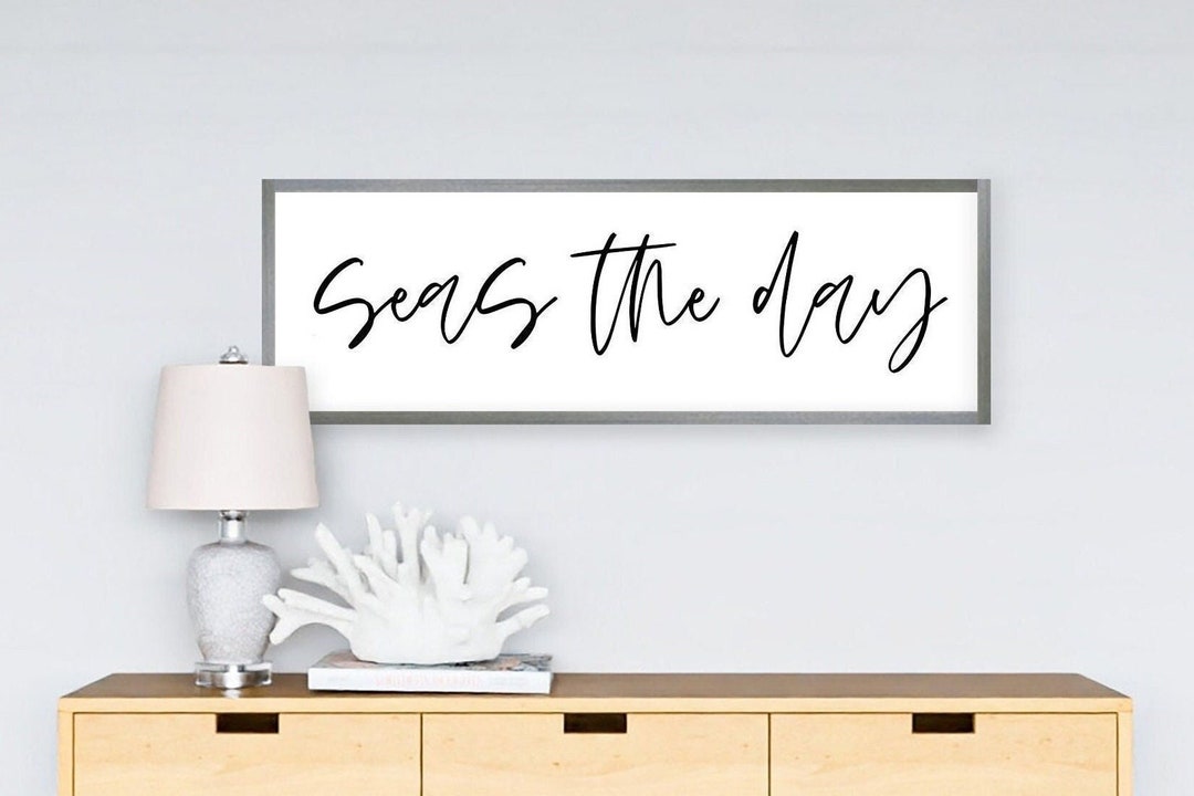 Seas the Day Sign, Beach House Wall Decor, Coastal Home Decor, Nautical ...