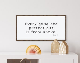 Every Gift is From Above Framed Wood Sign Bedroom Decor Kids - Etsy