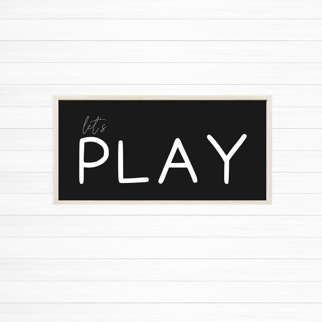 Let's Play Sign, Kids Room Decor, Playroom Sign, Nursery Decor ...
