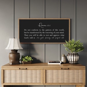 Christian Wall Art, Romans 12:2 Scripture Wall Decor, Wood Signs, Bible ...