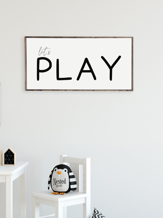 Let's Play Sign Kids Room Decor Playroom Sign Nursery - Etsy