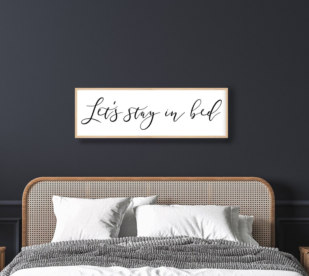 Lets Stay in Bed Sign Bedroom Signs Master Bedroom Wall - Etsy