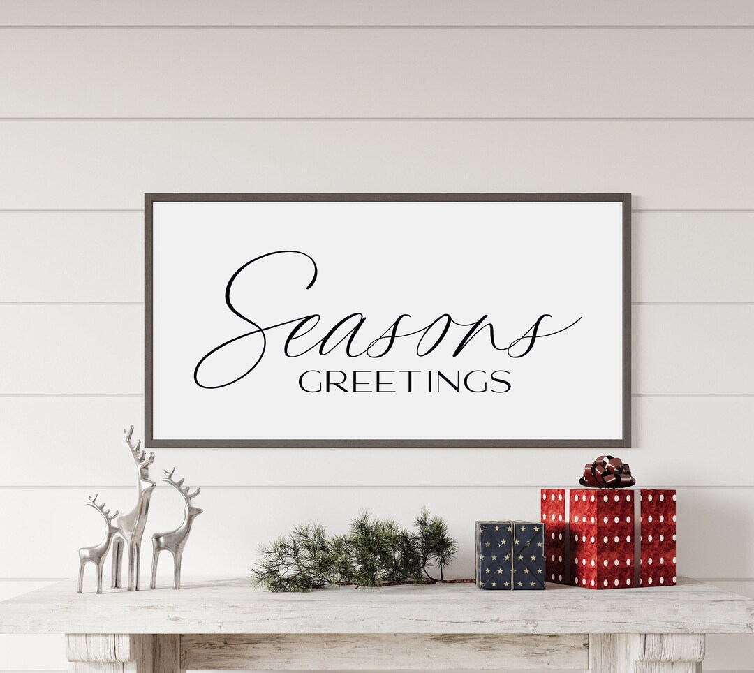 Holiday Wood Sign | Seasons Greetings | Wood Sign | Winter Signs | Wall ...
