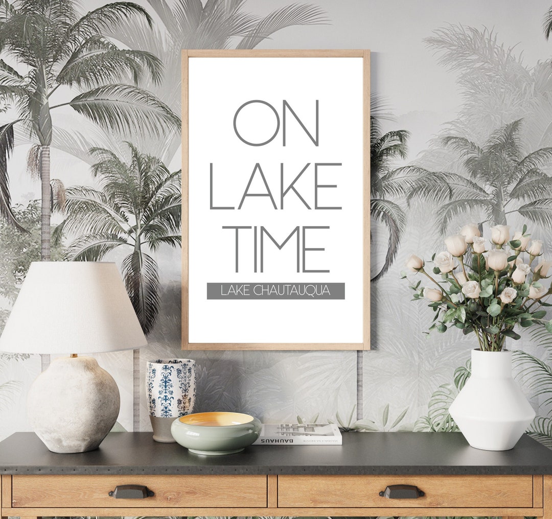Lake House Decor, on Lake Time Sign, Personalized Lake Sign With ...