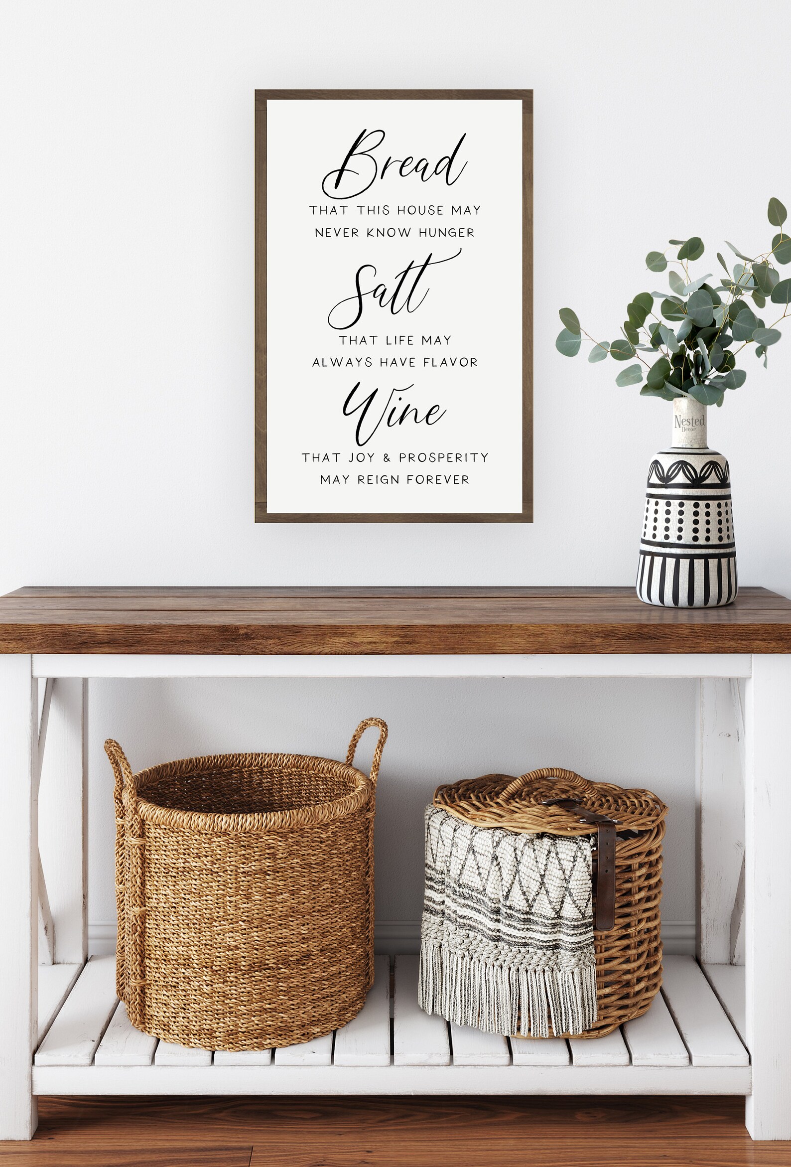 Bread salt wine sign it's a wonderful life quote home | Etsy