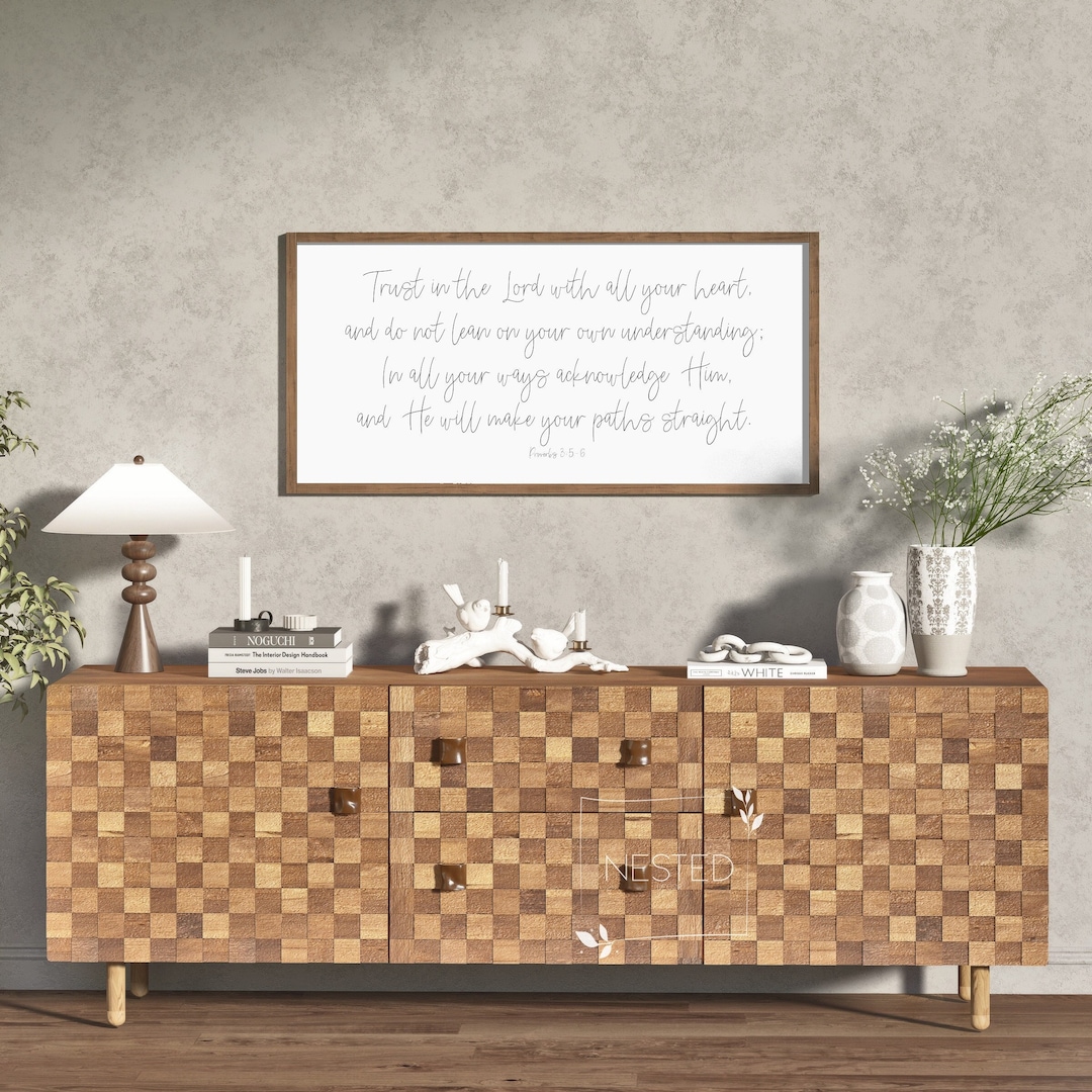 Proverbs 3:5-6 Bible Verse Sign, Scripture Wall Decor, Trust in the ...